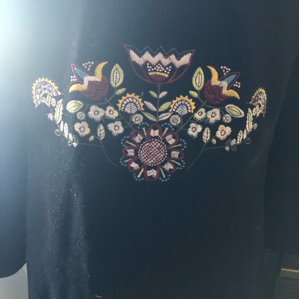 Full Length Winter Wool Coat- Embroidery - Gem